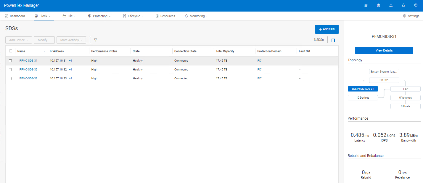 Deploying PowerFlex 4.x with co-resident management on three nodes ...